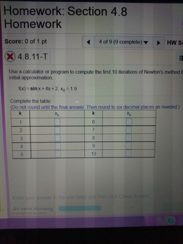 Solved Compute the first 10 iterations of Newton's method | Chegg.com