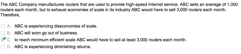 Solved The ABC Company manufactures routers that are used to | Chegg.com