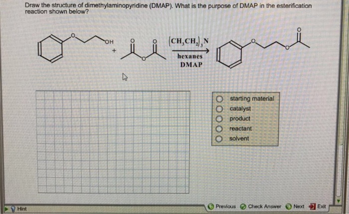 Solved Draw the structure of dimethylaminopyridine (DMAP). | Chegg.com