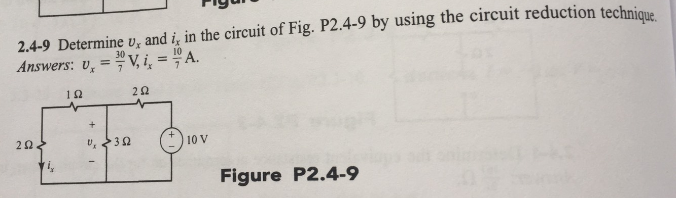 Solved Determine v_x and i_x in the circuit of Fig. P2.4-9 | Chegg.com