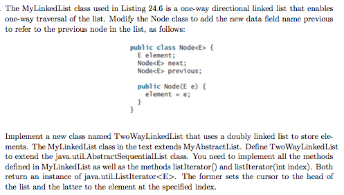 Solved The MyLinkedList class used in Listing 24.6 is a | Chegg.com