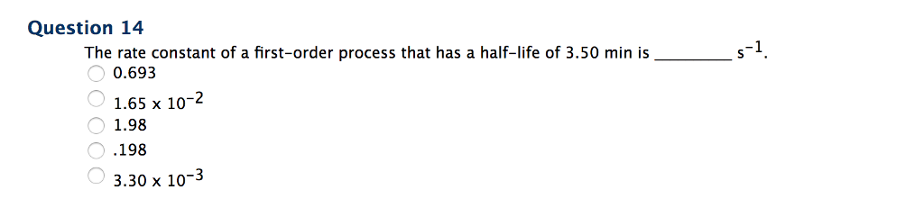 Solved The rate constant of a first-order process that has a | Chegg.com