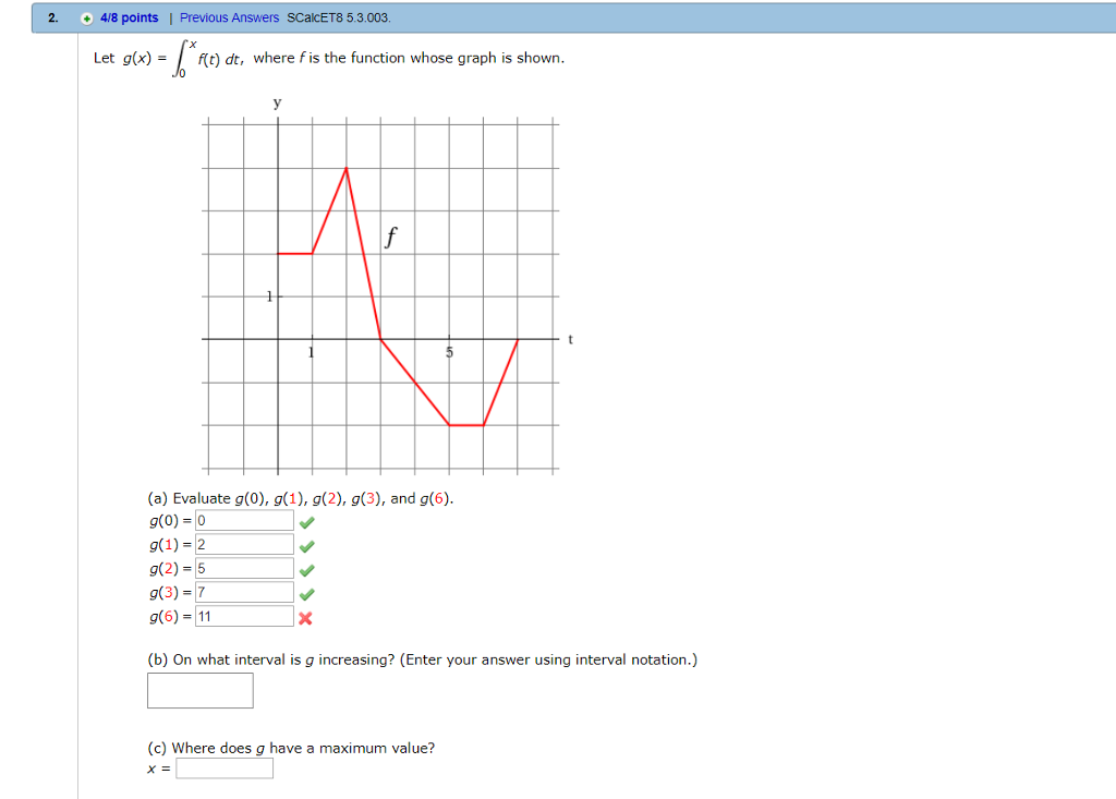 Solved 2. 4/8 points | Previous Answers SCalcET8 5.3.003 Let | Chegg.com