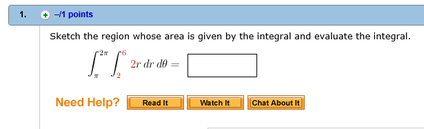 Solved Sketch the region whose area is given by the integral | Chegg.com