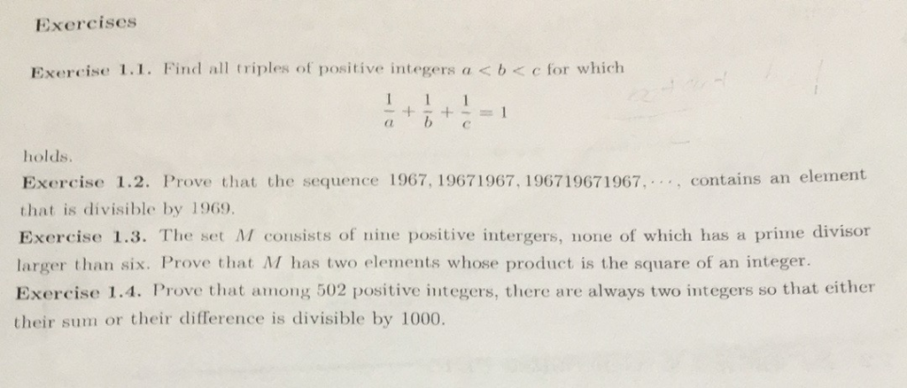 Solved Exercises Exercise 1.1. Find all triples of positive | Chegg.com