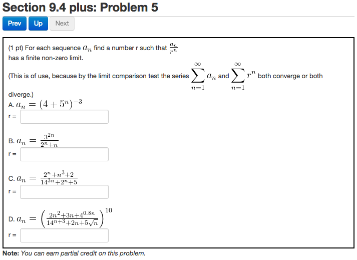 Solved For each sequence a_n find a number r such that | Chegg.com
