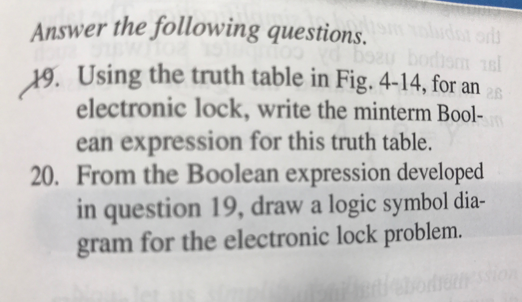 Solved Using the truth table in Fig. 4-14, for an electronic | Chegg.com