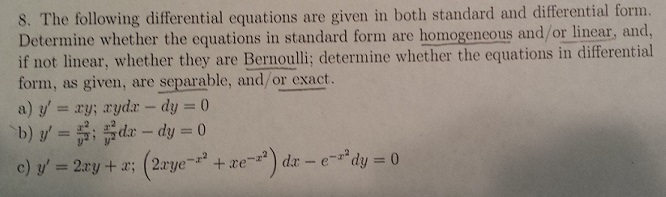 Solved The following differential equations are given in | Chegg.com