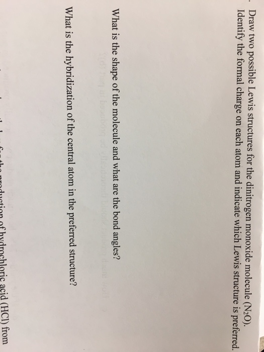 Solved Draw two possible Lewis structures for the dinitrogen | Chegg.com