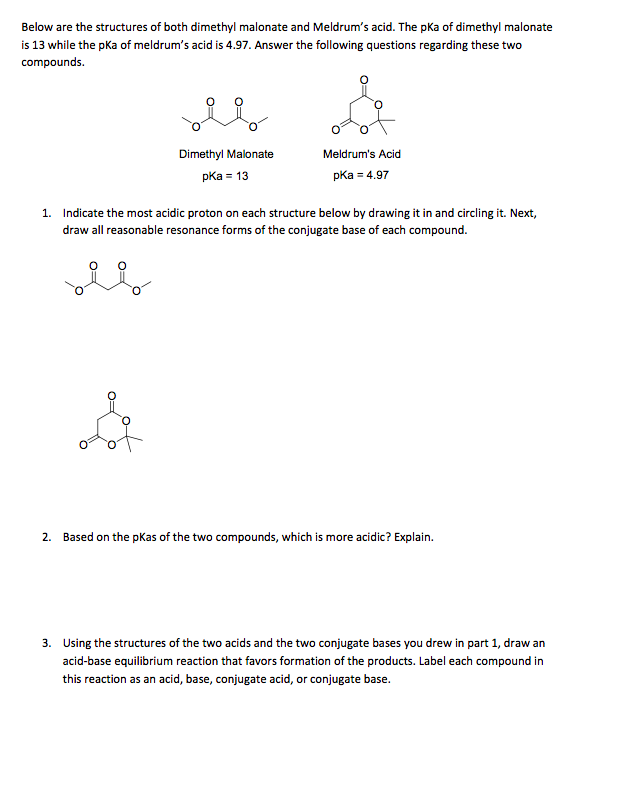 Solved Below are the structures of both dimethyl malonate | Chegg.com