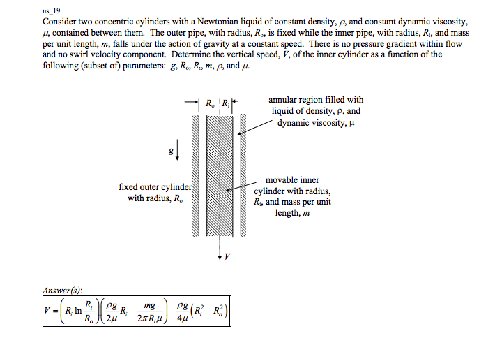 Solved Consider two concentric cylinders with a Newtonian | Chegg.com