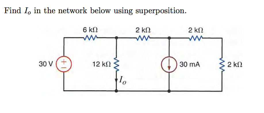 Solved Find Io in the network below using superposition. 12 | Chegg.com