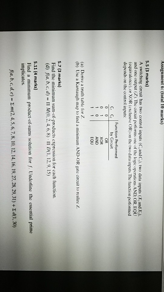Solved Assignment 6: (total 10 marks) 5.5 (3 marks) A | Chegg.com