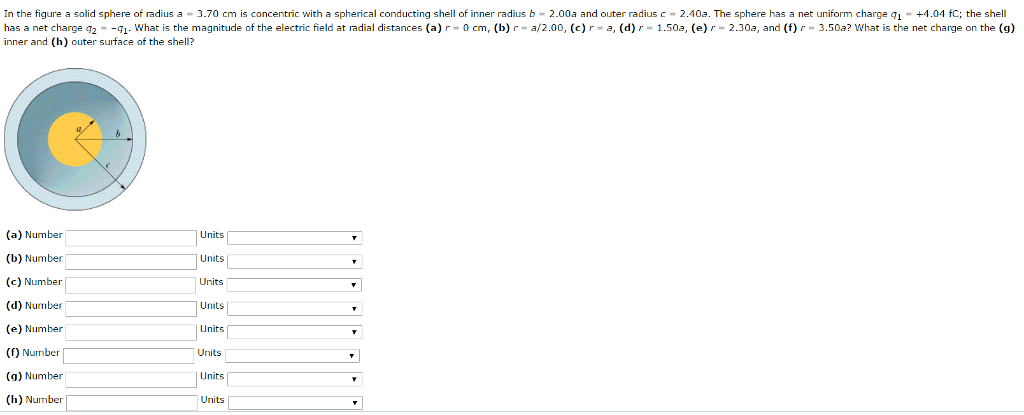 Solved In the figure a solid sphere of radius a = 3.70 cm is | Chegg.com