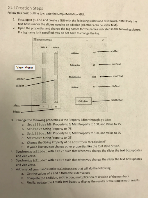 GUI Creation Steps Follow this basic outline to | Chegg.com