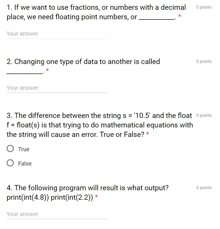 Solved 1. If we want to use fractions, or numbers with a | Chegg.com