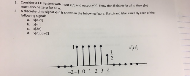 Solved Consider a LTI system with input x[n] and output | Chegg.com
