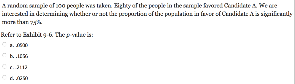 Solved A random sample of 100 people was taken. Eighty of | Chegg.com