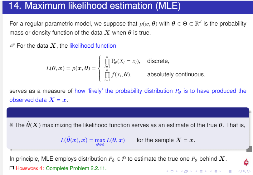 Solved 14. Maximum likelihood estimation (MLE) For a regular | Chegg.com