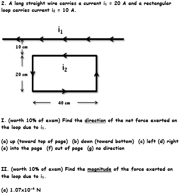 Solved A long straight wire carries a current i_1 = 20 A and | Chegg.com