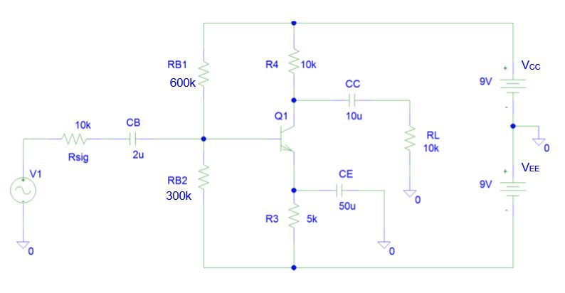 Solved The BJT Q in the following single stage amplifier has | Chegg.com
