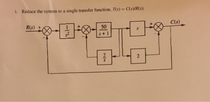 Solved: Reduce The System To A Single Transfer Function, T... | Chegg.com