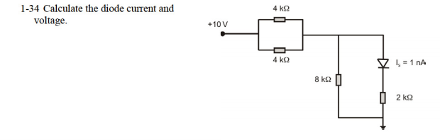 Solved Calculate the diode current and voltage. | Chegg.com