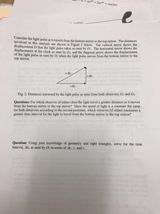 Solved INTRODUCTION TO SPECIAL RELATIVITY The following | Chegg.com
