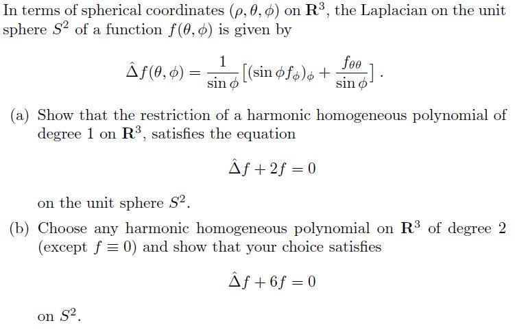 Solved In terms of spherical coordinates (p. theta, psi) on | Chegg.com
