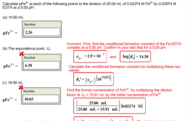 Solved Calculate pFe^2+ at each of the following points in | Chegg.com