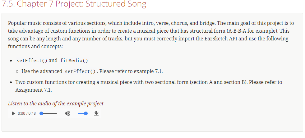 Solved Earsketch Project 7 Popular Music Consists Of Various