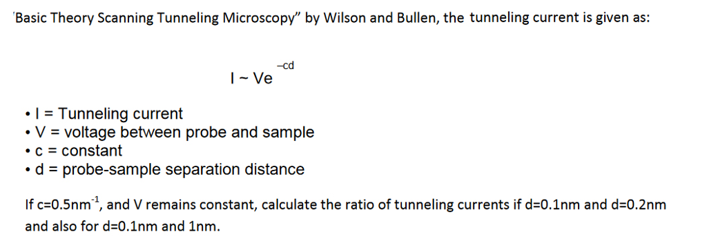 Solved "Basic Theory Scanning Tunneling Microscopy" by | Chegg.com