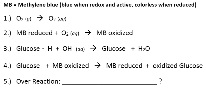 Solved Did the Blue Bottle experiment for chemistry | Chegg.com