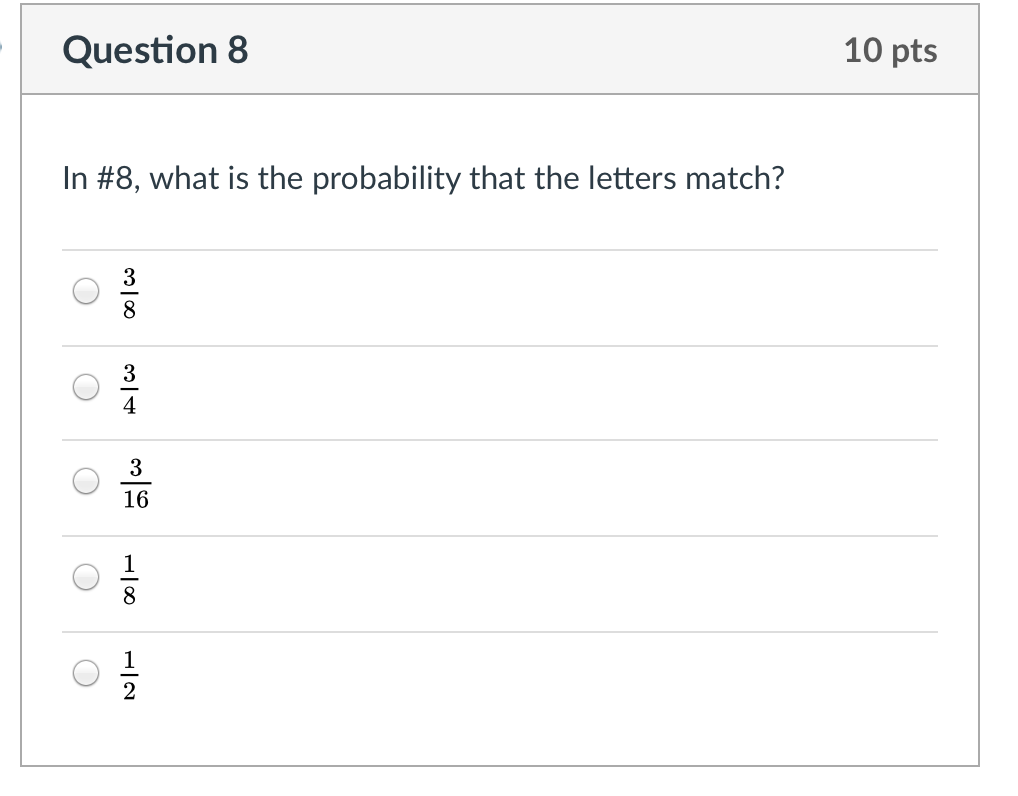 Solved 8. If one letter is chosen at random from the word | Chegg.com