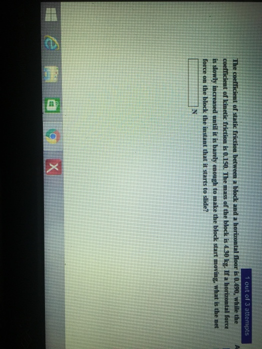 Solved The coefficient of static friction between a block | Chegg.com