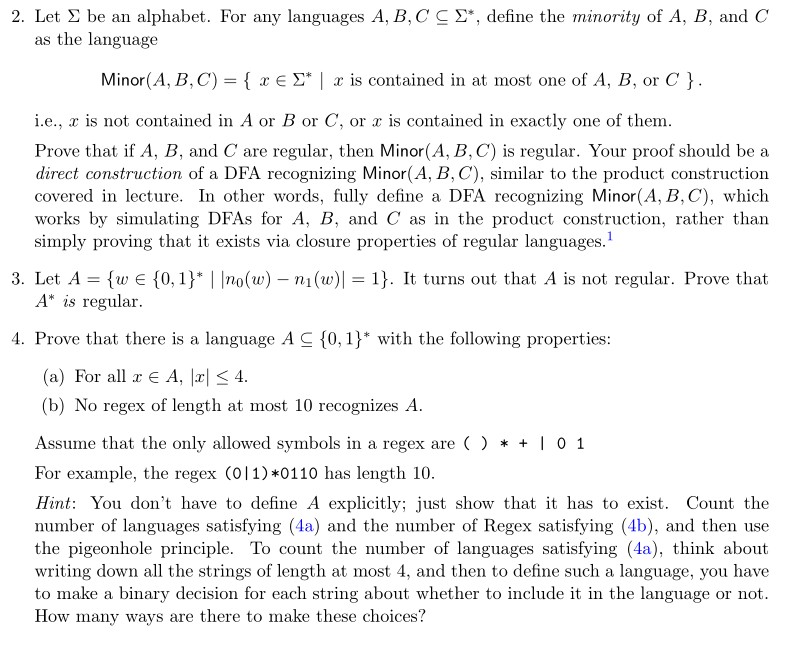 Solved 2. Let Σ be an alphabet. For any languages A, B. | Chegg.com