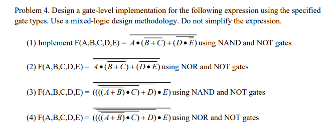Solved tation for the followinge gate types. Use a | Chegg.com