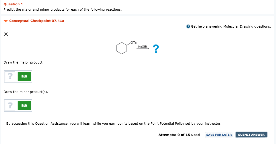 Solved Predict the major and minor products for each of the | Chegg.com