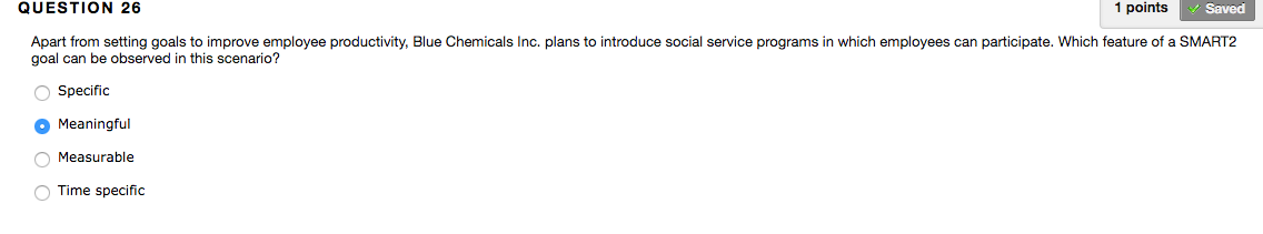 Solved Apart from setting goals to improve employee | Chegg.com
