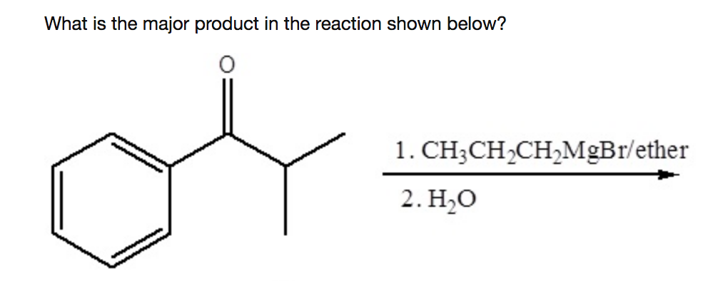 Solved What is the major product in the reaction shown | Chegg.com