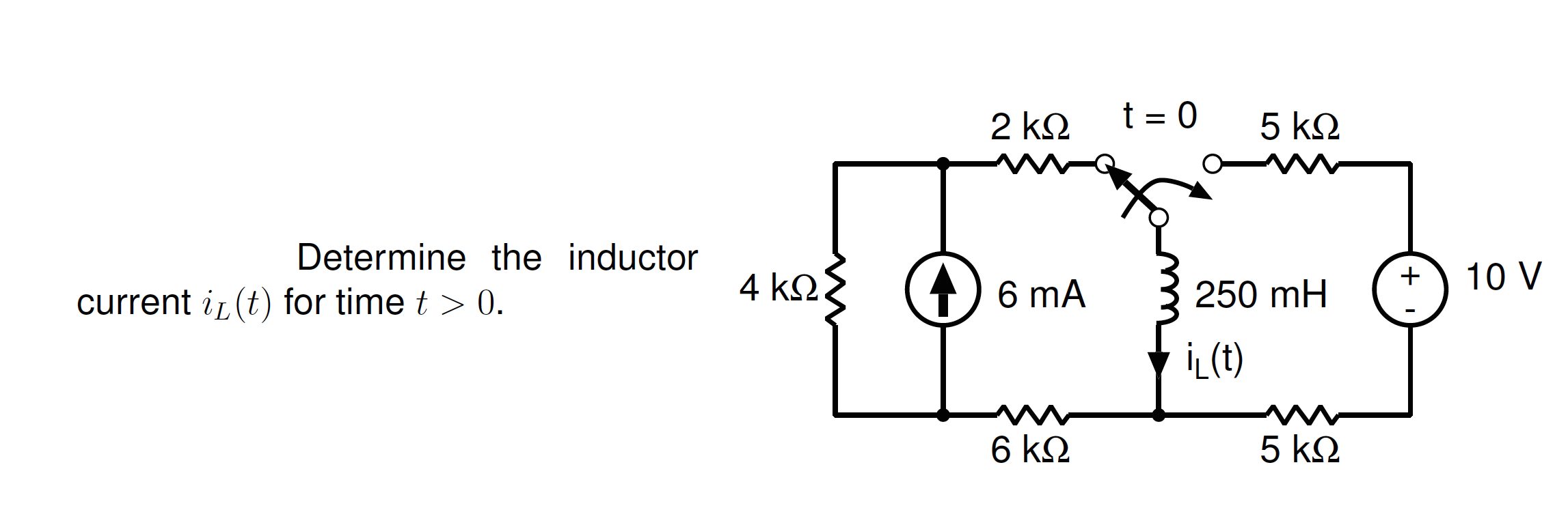 Solved Determine the inductor current iL(t) for time t > 0. | Chegg.com