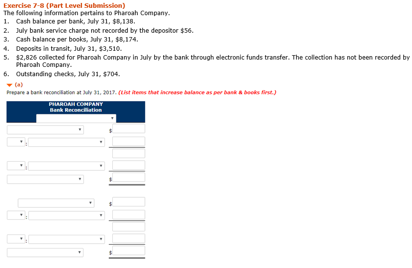 Solved Exercise 7-8 (Part Level Submission) The following | Chegg.com