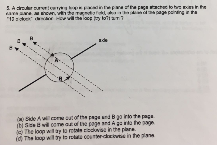Solved A circular current carrying loop is placed in the | Chegg.com