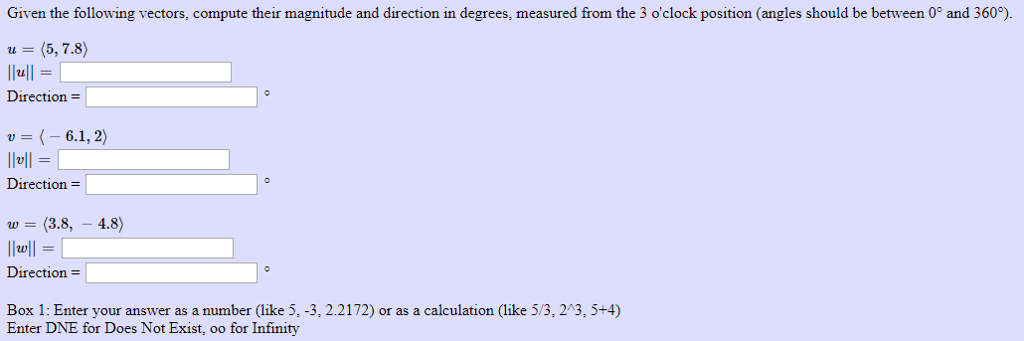 Solved Given the following vectors, compute their magnitude | Chegg.com