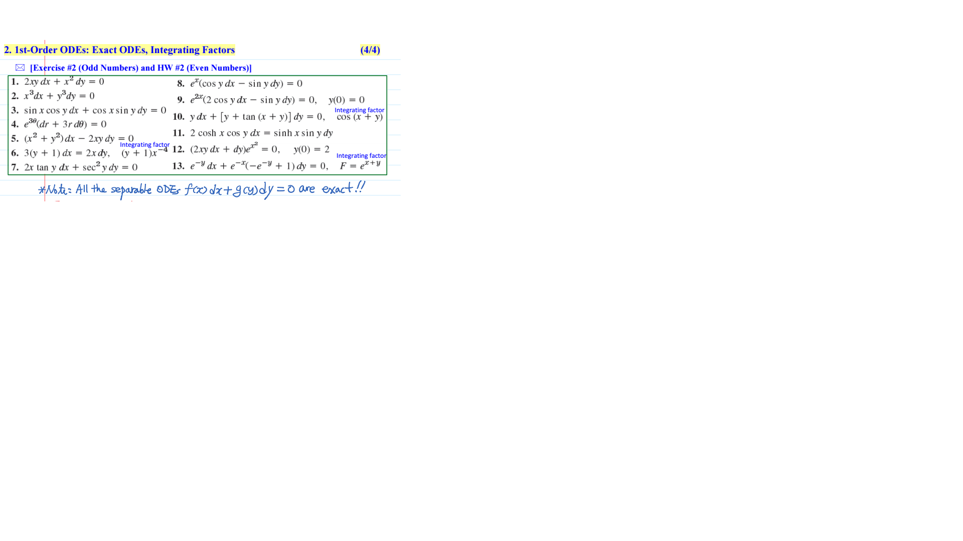 Solved 1st-Order ODEs: Exact ODEs, Integrating Factors 2xy | Chegg.com