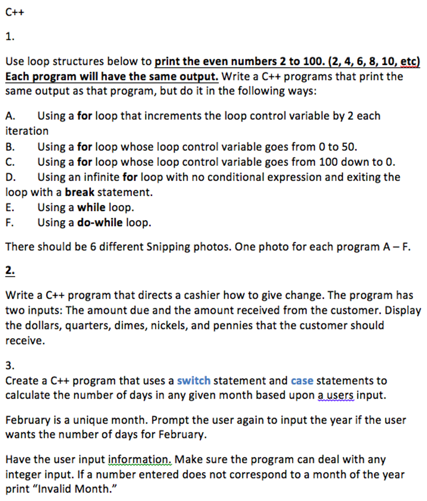Use loop structures below to print the even numbers 2 | Chegg.com