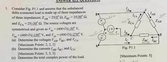 Solved Consider Fig. 1.1 and assume that the unbalacned | Chegg.com