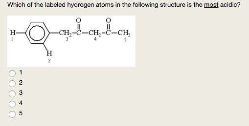 Solved 1. Which of the labeled hydrogen atoms in the | Chegg.com