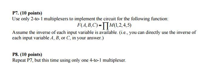 Solved Use only 2-to-1 multiplexers to implement the circuit | Chegg.com
