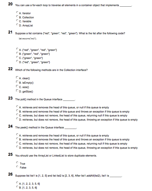 Solved You can use a for-each loop to traverse all elements | Chegg.com
